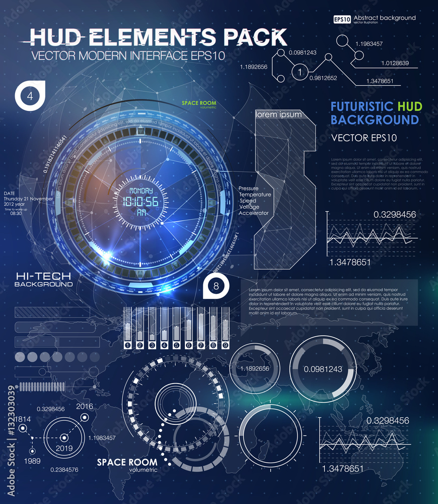 HUD background outer space. infographic elements. futuristic user ...