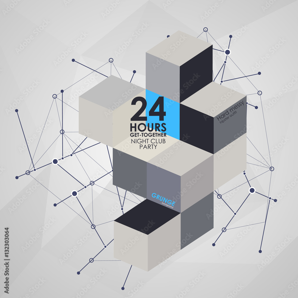 Geometric Polygonal Elements. Scientific Future Technology Concept ...