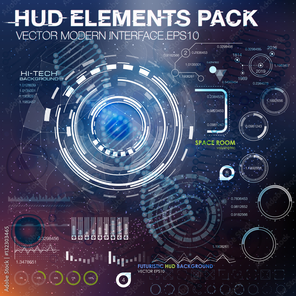 Science background with cells and DNA HUD.Life and biology, medicine ...