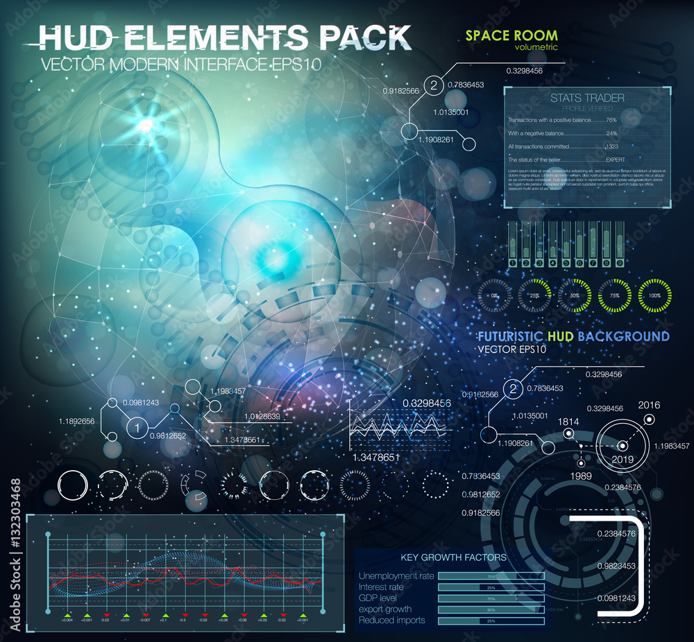 Science background with cells and DNA HUD.Life and biology, medicine ...