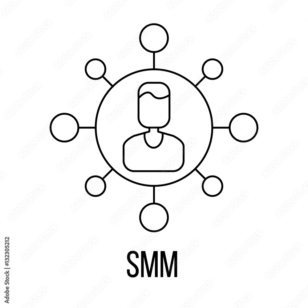 SMM icon or logo line art style. Stock Vector | Adobe Stock