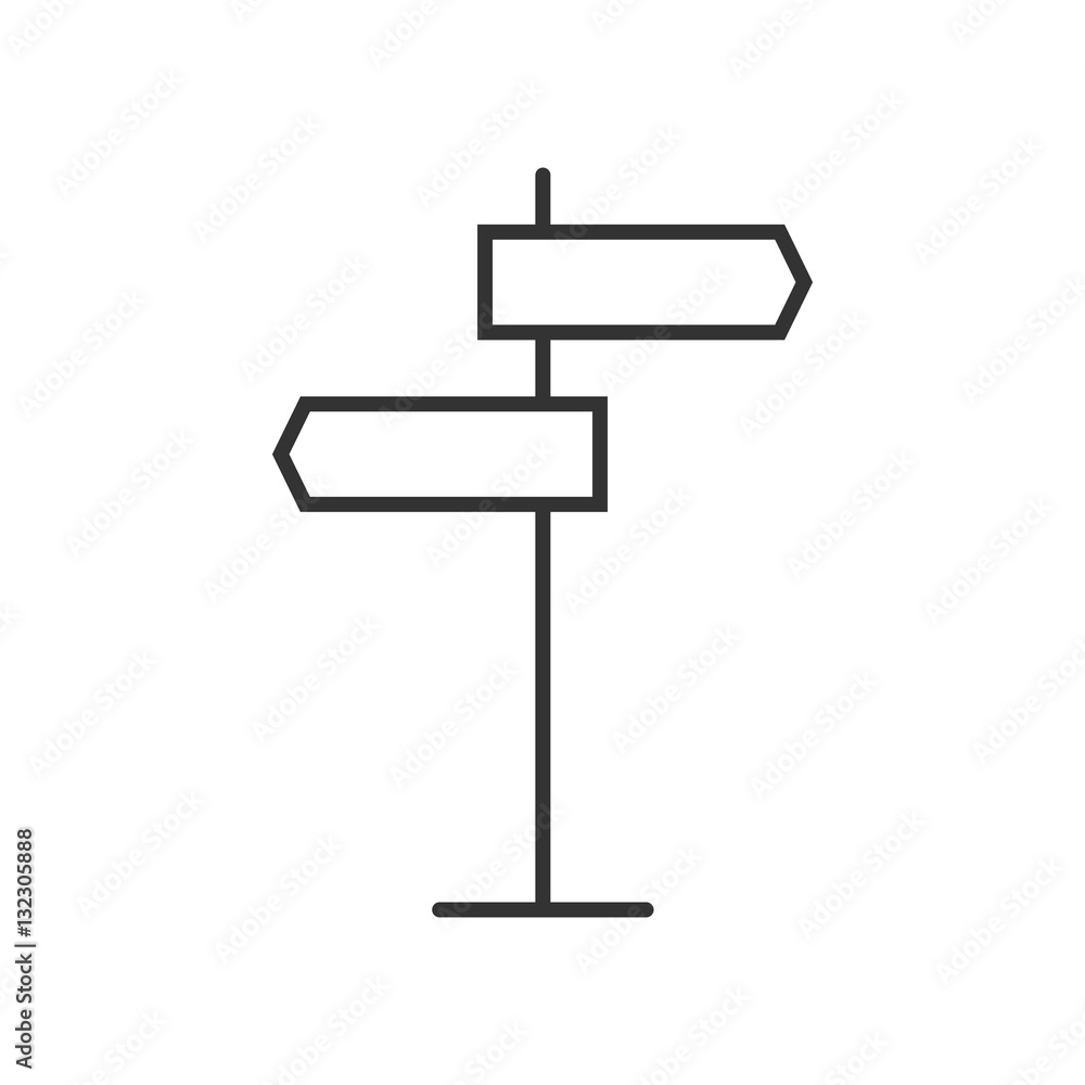 Signpost icon or logo line art style. Stock Vector | Adobe Stock