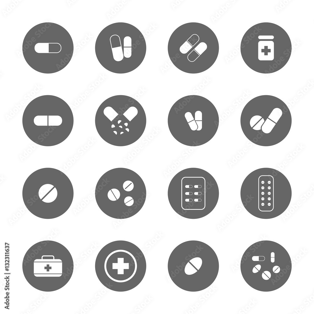 drug icons set Stock Vector | Adobe Stock