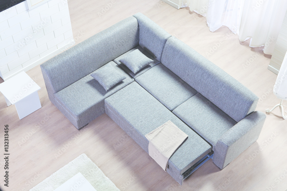 Corner sofa open top view Stock Illustration | Adobe Stock