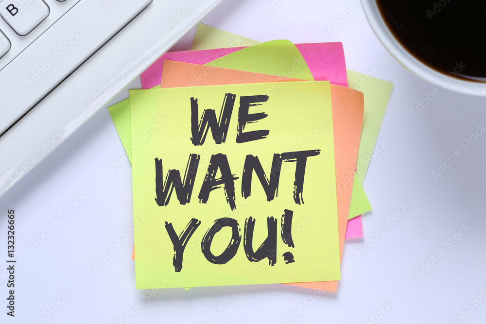 We want you jobs, job working recruitment employees career desk Stock ...