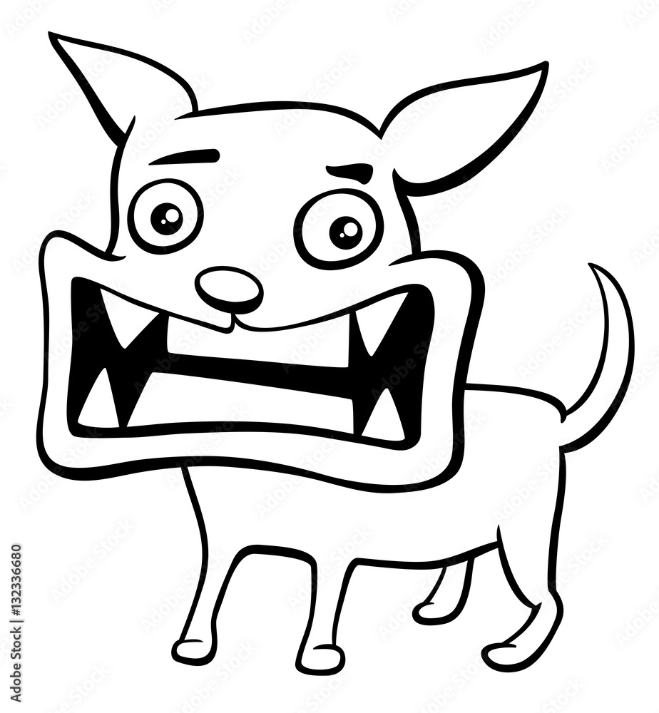 angry puppy coloring page Stock Vector | Adobe Stock