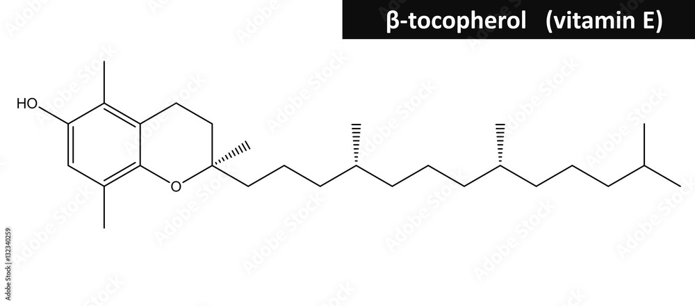 Molecular structure of Tocopherol (vitamin E) Stock Illustration ...
