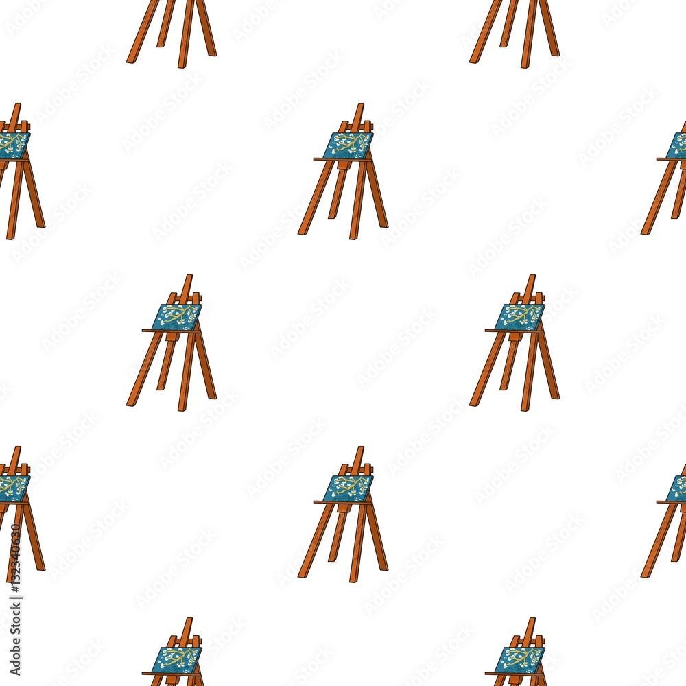 Easel with masterpiece icon in pattern style isolated on white ...