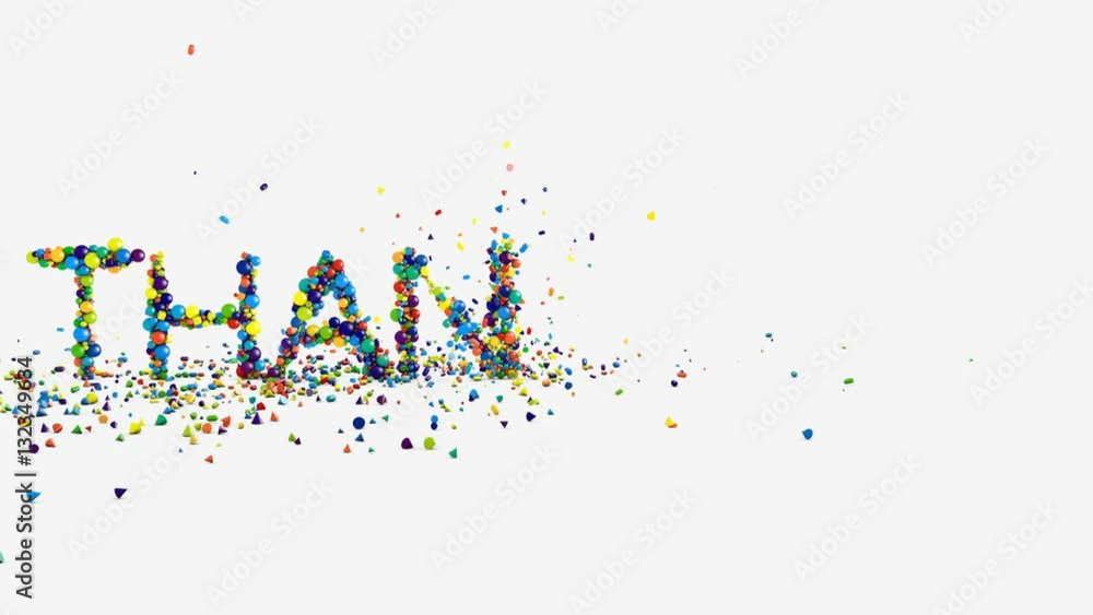 Motion graphics - thank you animation on white Stock Video | Adobe Stock