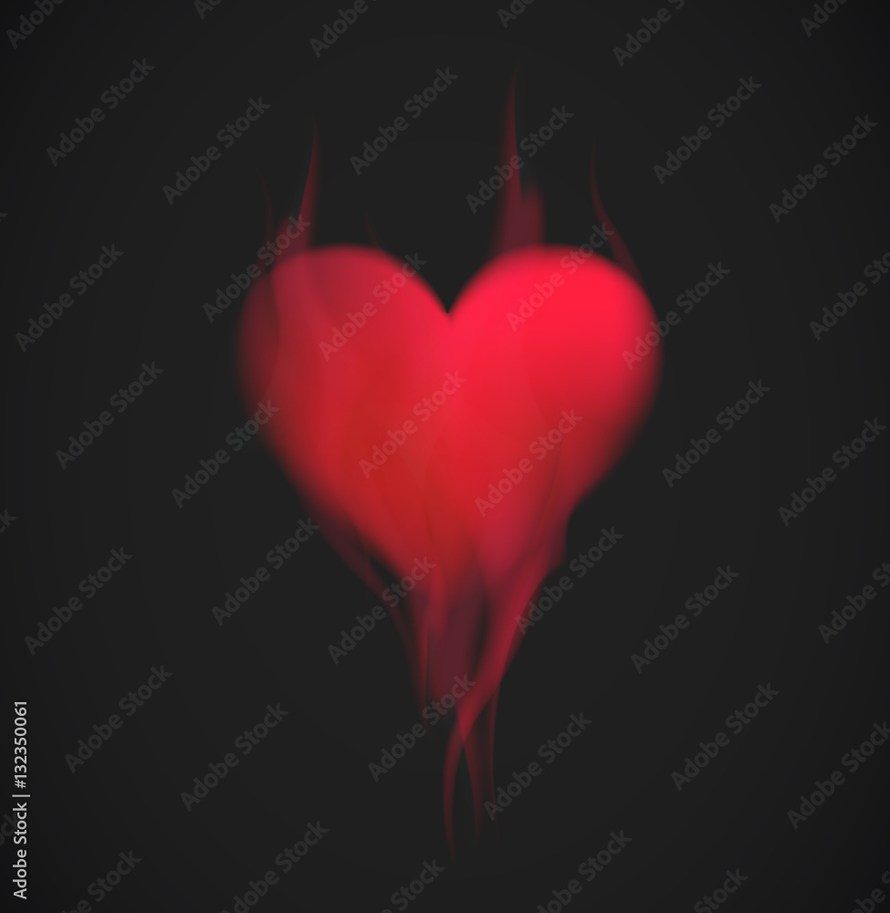 Red smoke heart shape. Red smoke in heart silhouette pattern on Stock ...