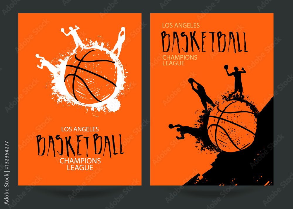 Design for basketball. Set posters for the tournament. Abstract ...