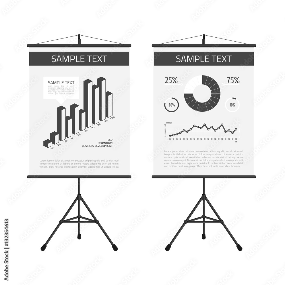 Presentation screen with infographic. Stock Vector | Adobe Stock