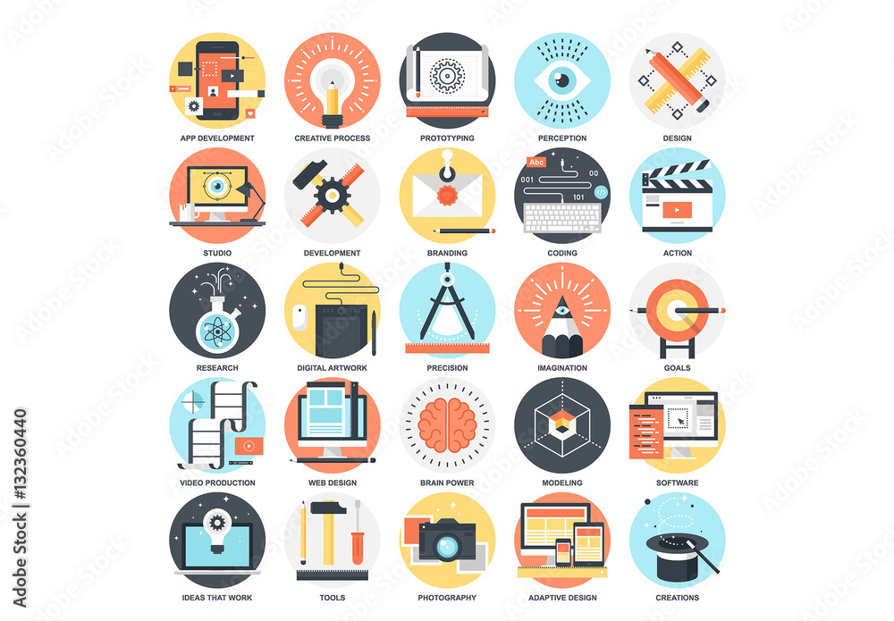 25 Detailed Circular Design Icons Stock Template | Adobe Stock