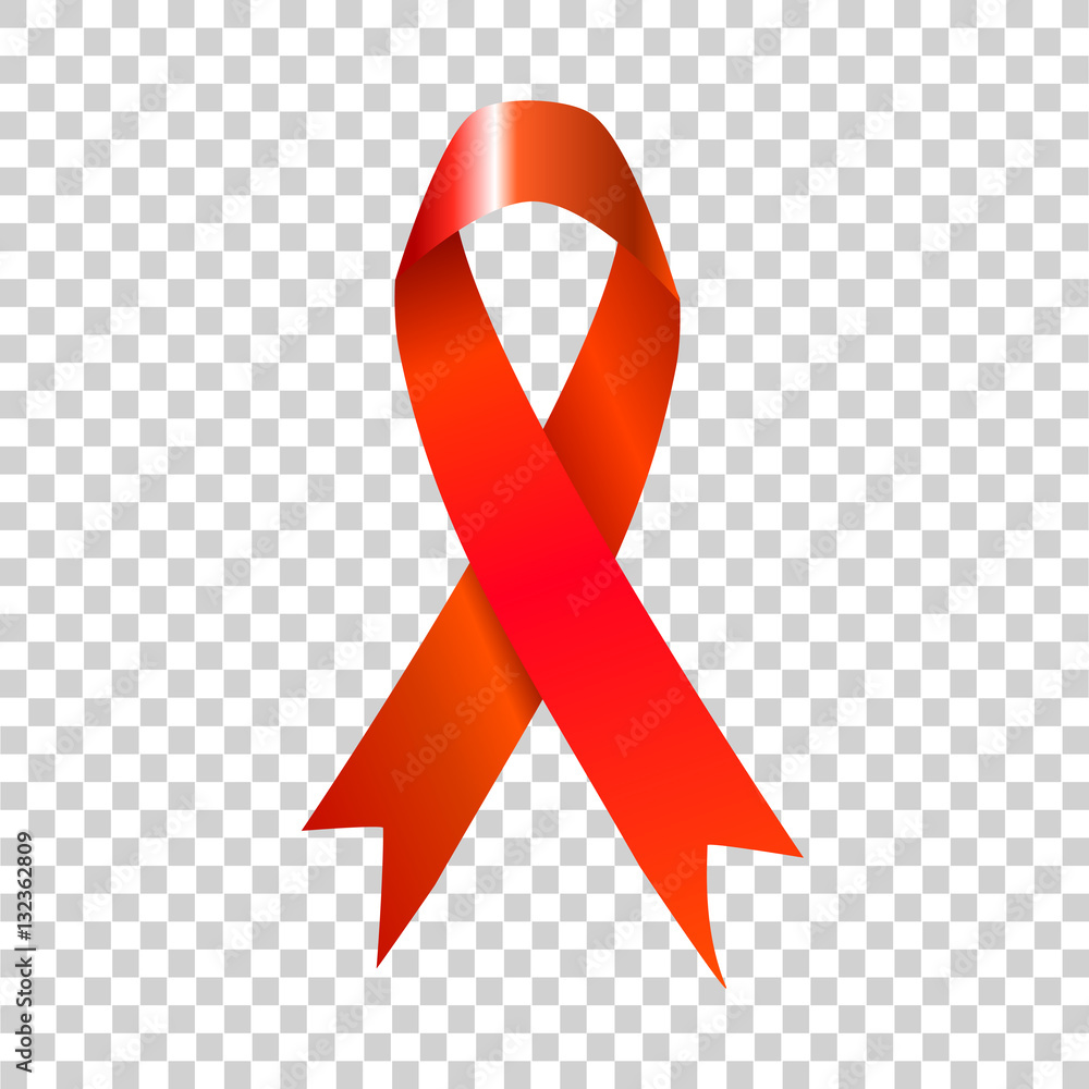 AIDS red ribbon on transparent background. vector Stock Vector | Adobe ...