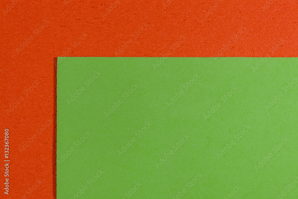 Eva foam ethylene vinyl acetate smooth apple green surface on orange ...
