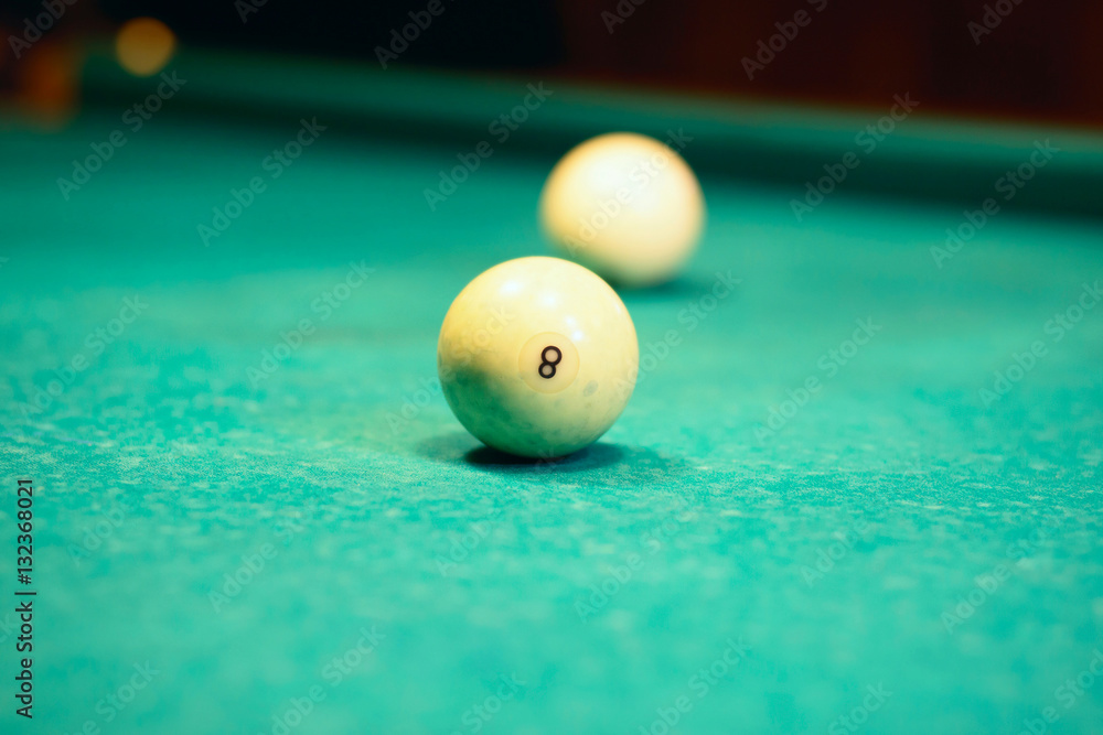 8 ball on the pool table Stock Photo | Adobe Stock