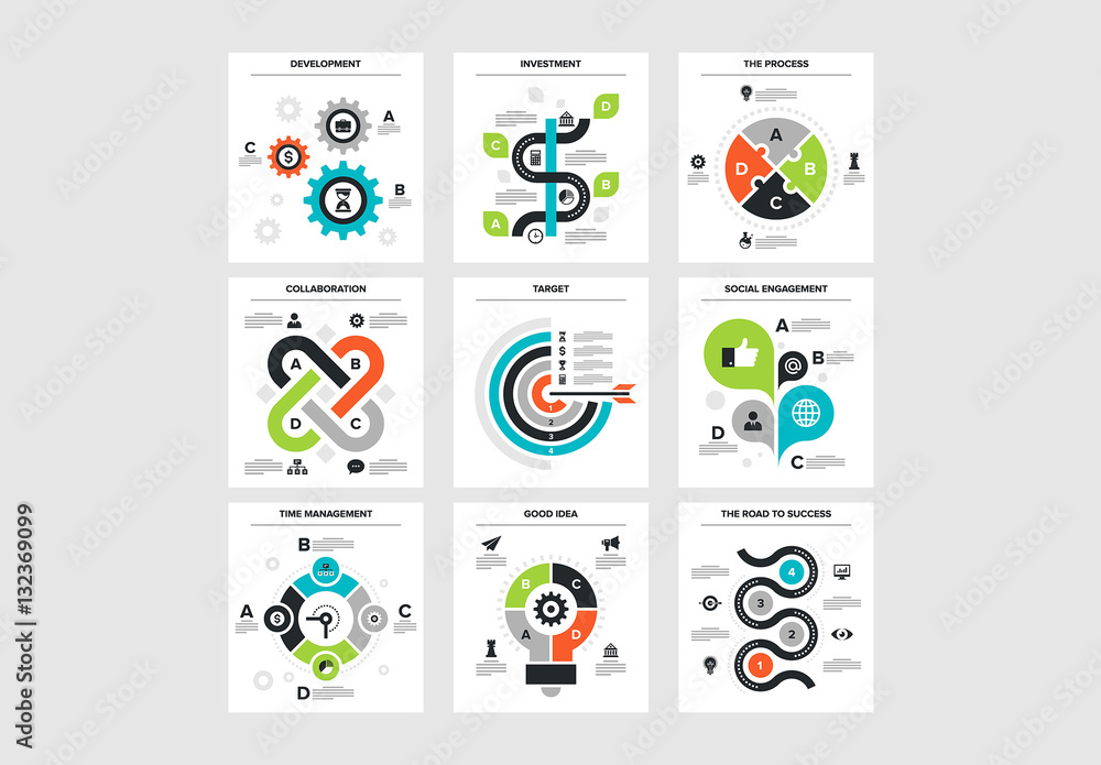 9 Square Infographic Icons 2 Stock Template | Adobe Stock