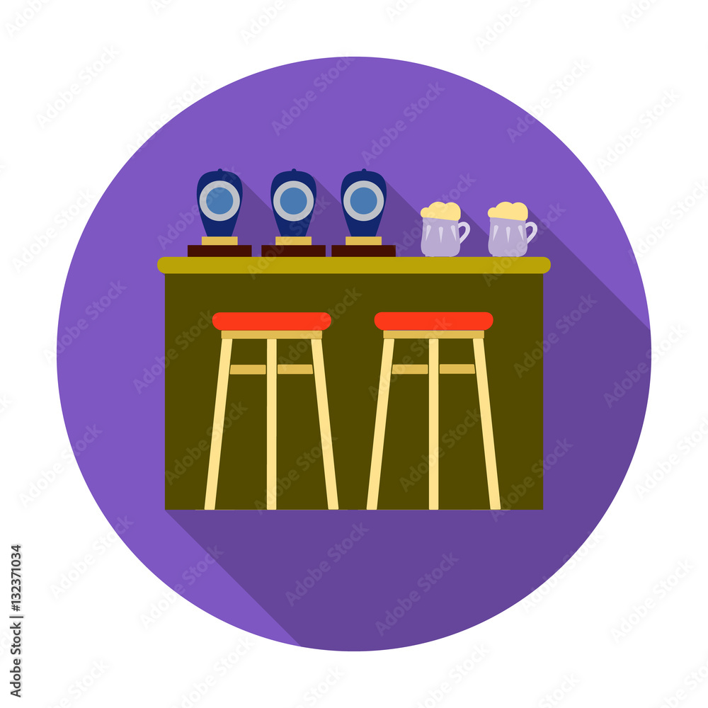 Bar icon in flat style isolated on white background. Pub symbol stock ...