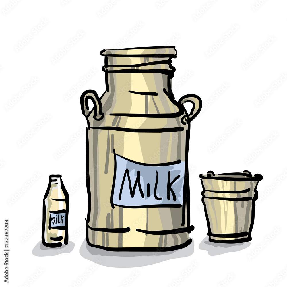 milk drawing graphic design objects Stock Vector | Adobe Stock