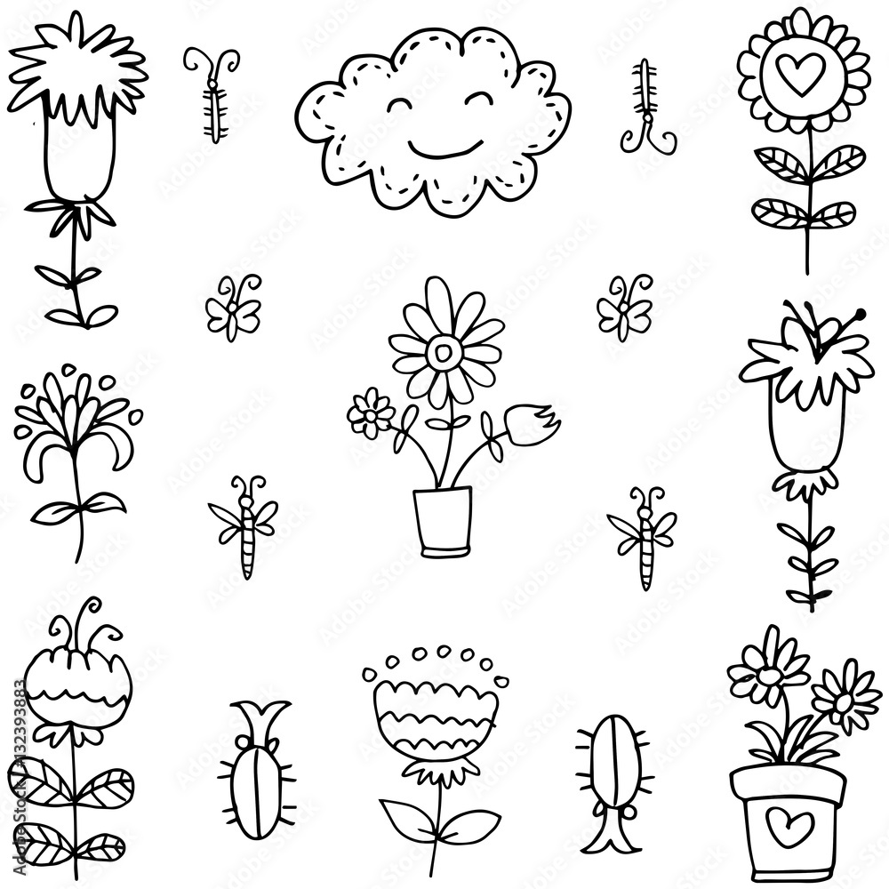 Vector art of spring doodles Stock Vector | Adobe Stock