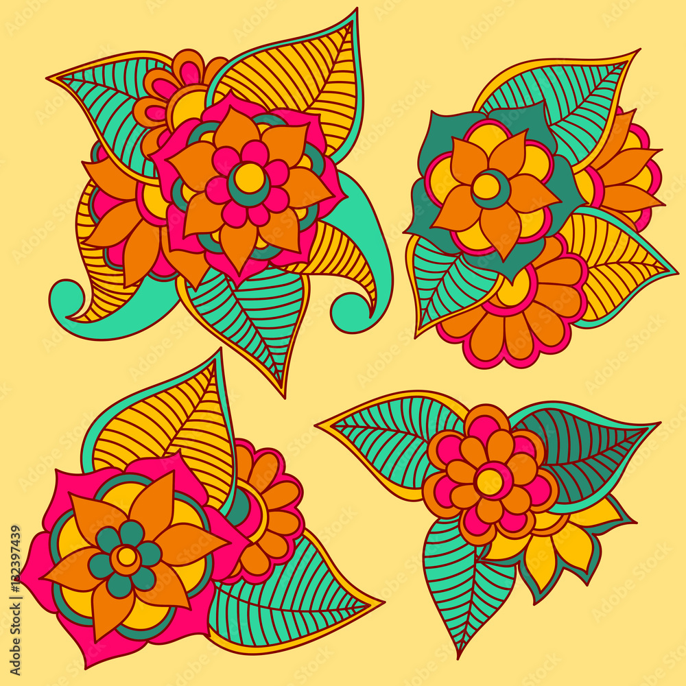 Zentangle abstract flowers. Doodle flower. Vector illustration Stock ...