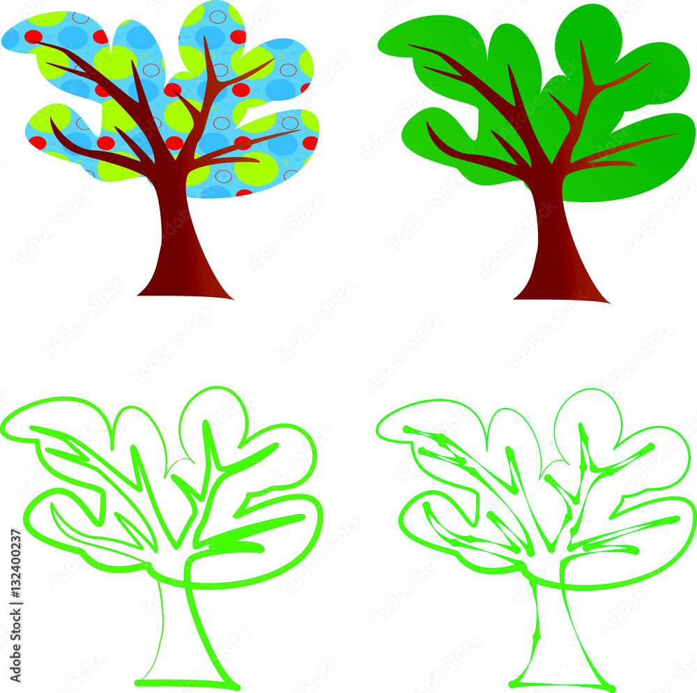 deciduous tree Stock Vector | Adobe Stock