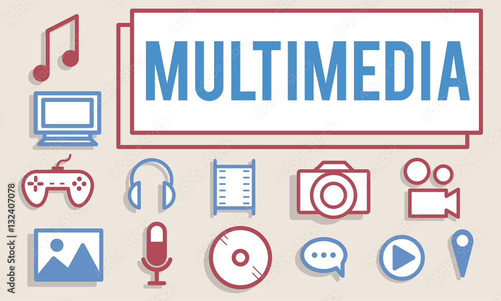 Multimedia Animation Computer Graphics Digital Concept Stock ...