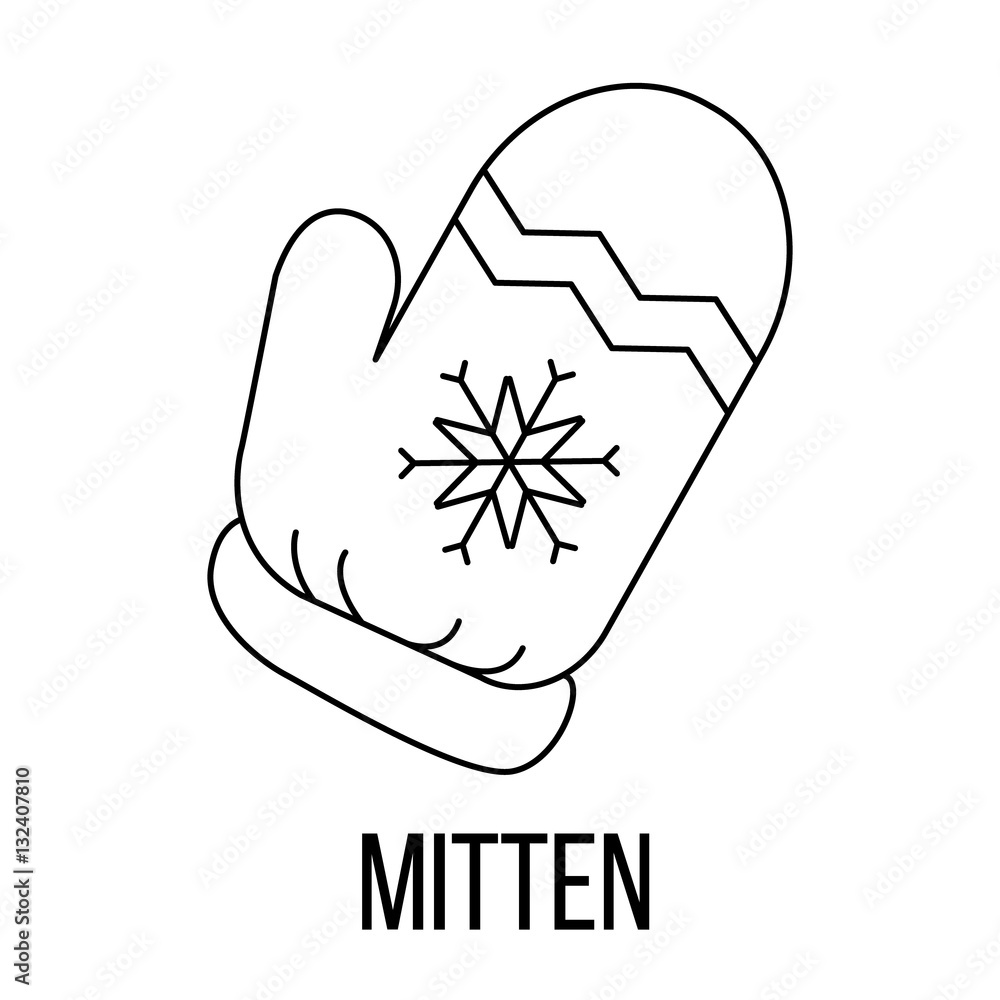 Mitten icon or logo line art style. Stock Vector | Adobe Stock