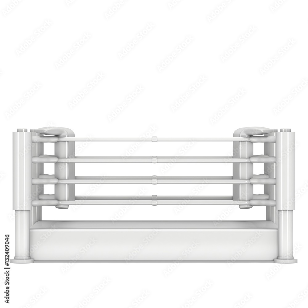 Boxing ring. High resolution 3d render of blank arena isolated on white ...