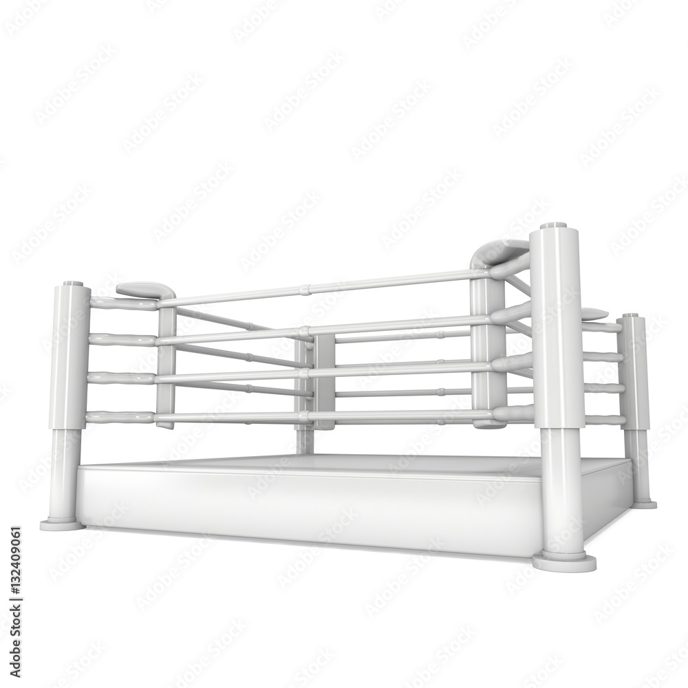 Boxing ring. High resolution 3d render of blank arena isolated on white ...