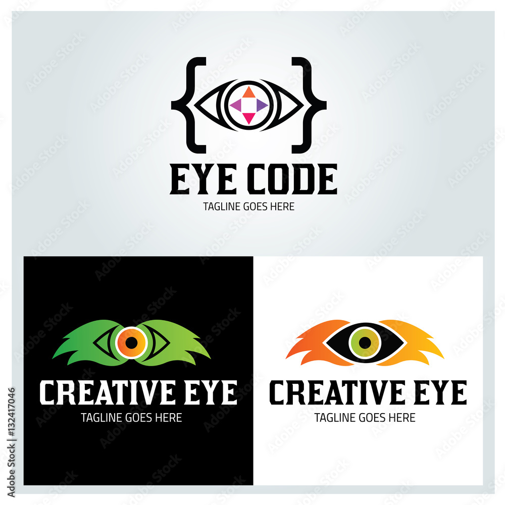 Eye code logo design template ,Creative eye logo design concept ,Vector ...
