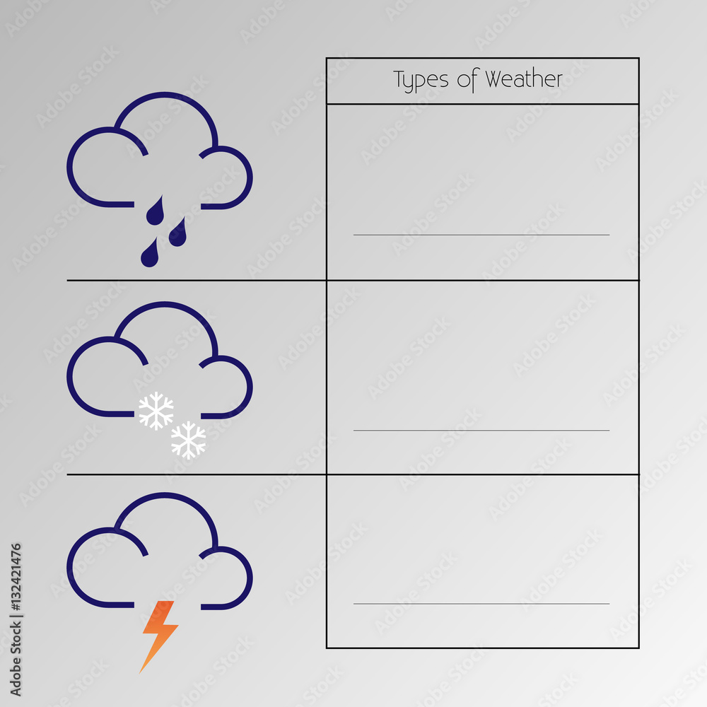 Types of weather suitable for school course books. Different kinds of ...