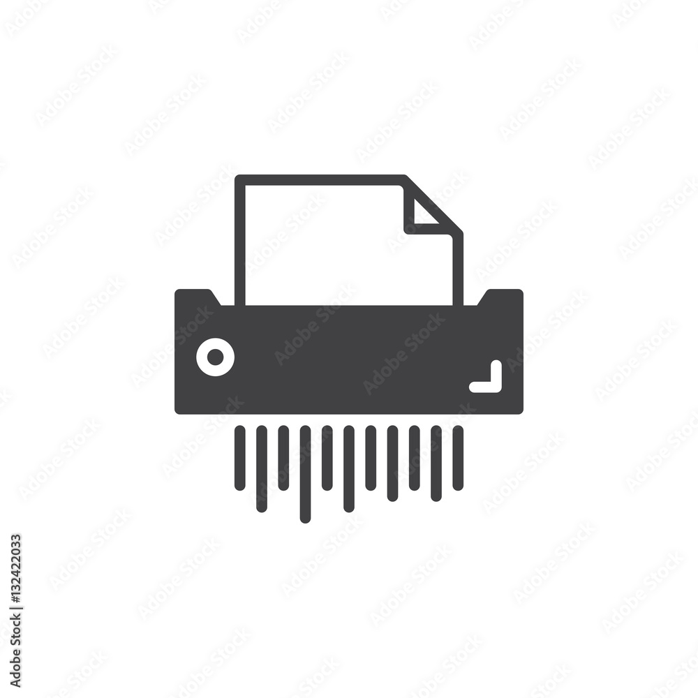 Paper shredder icon vector, filled flat sign, solid pictogram isolated ...