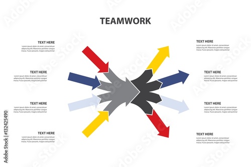 Converging and Diverging horizontal arrows, isolated on white ...