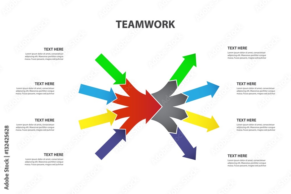 Converging and Diverging horizontal arrows, isolated on white ...