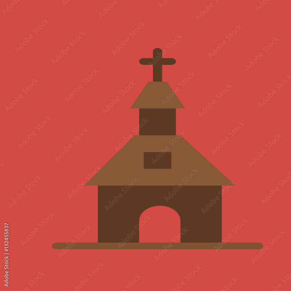 church icon. flat design Stock Vector | Adobe Stock