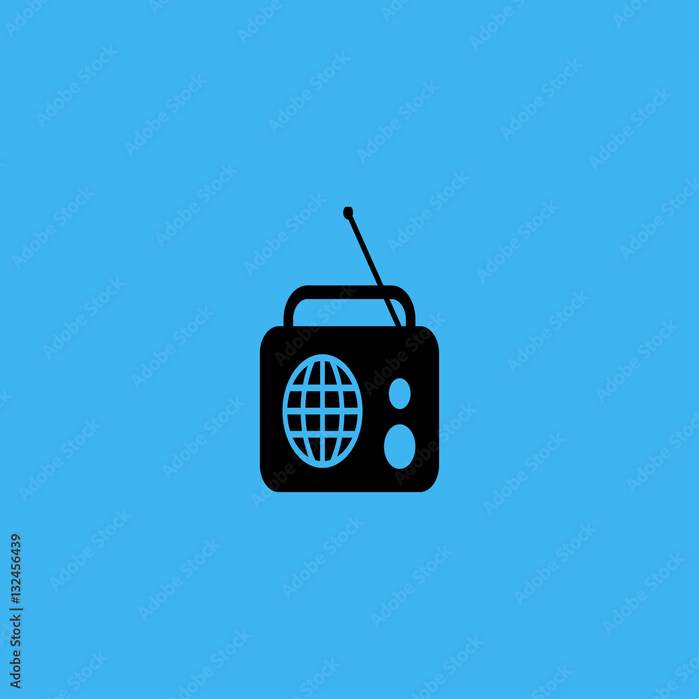 radio news icon. flat design Stock Vector | Adobe Stock