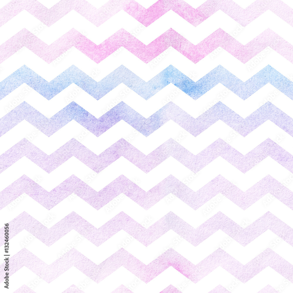 Seamless watercolor paper chevron pattern background. Pastel colors ...