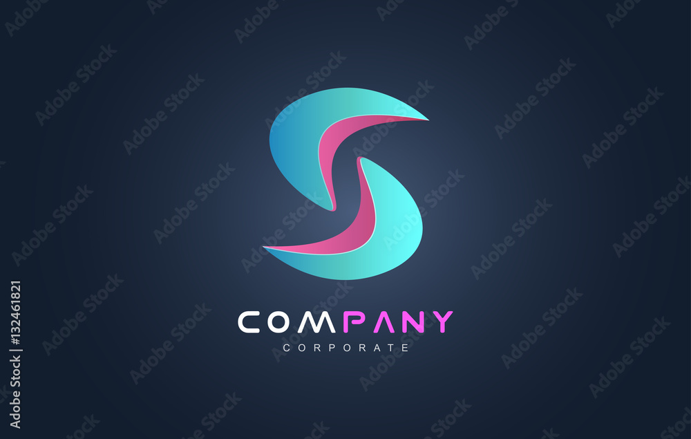 Blue pink alphabet letter S logo icon design Stock-Vektorgrafik | Adobe ...