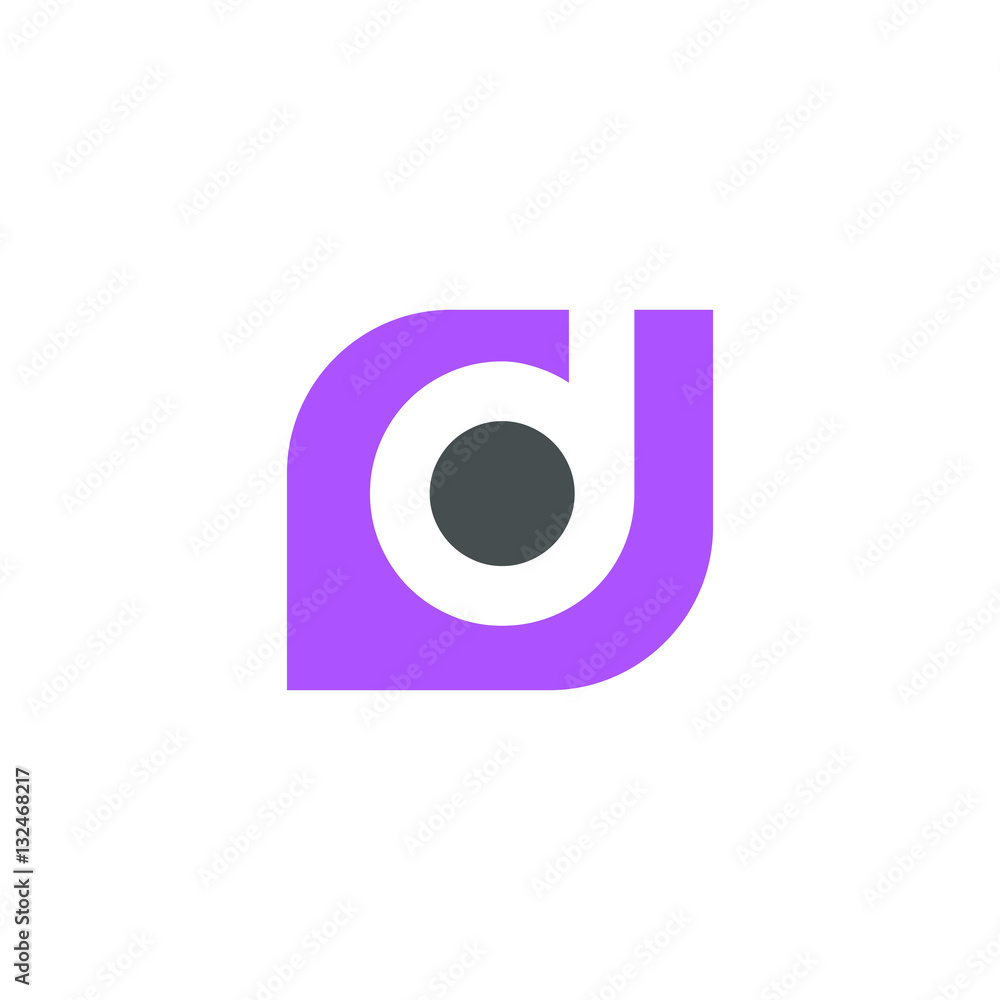 d letter initial on a round shape logo vector Stock Vector | Adobe Stock