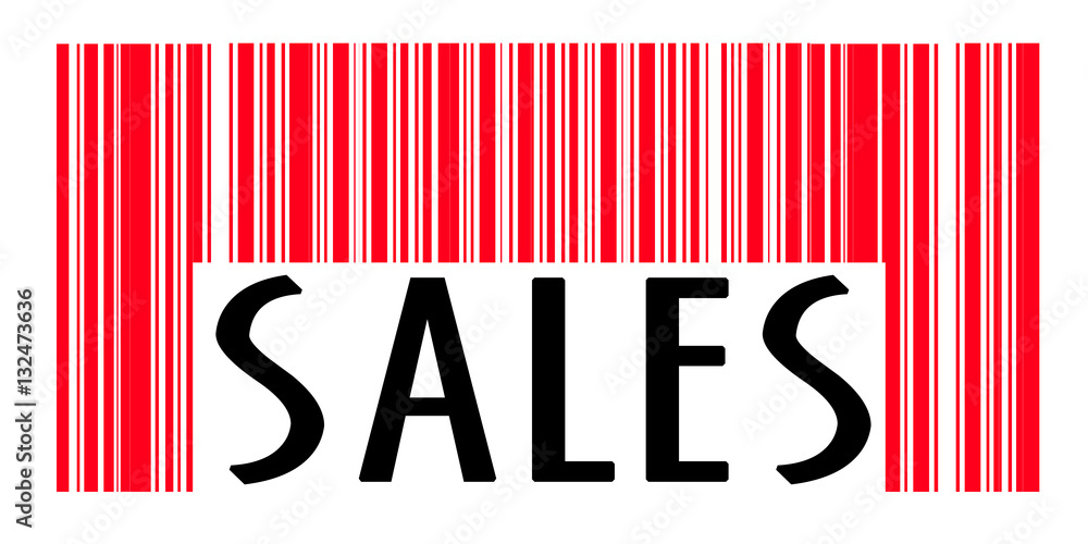 Concept of barcode with sales text printed on it Stock Photo | Adobe Stock