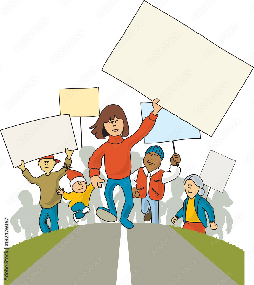 Kids Protest Cartoon