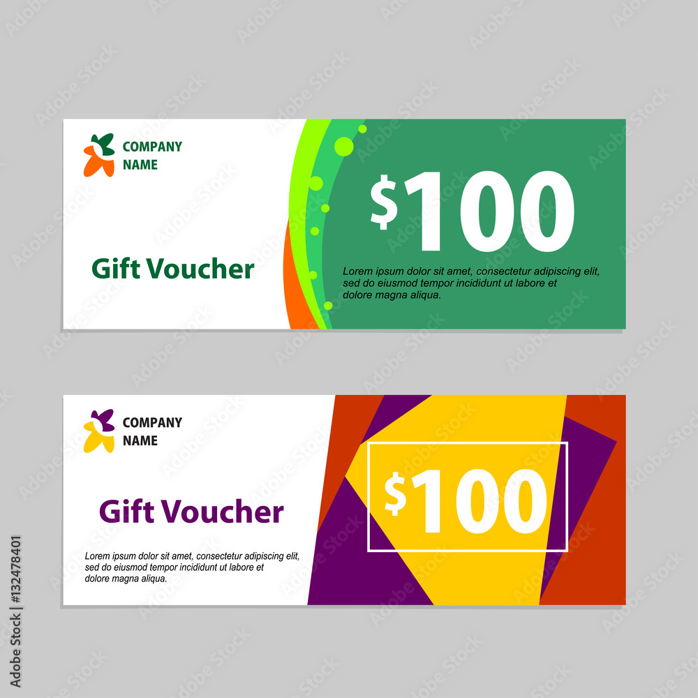 Gift voucher card template design. Concept for retail, shop, voucher ...