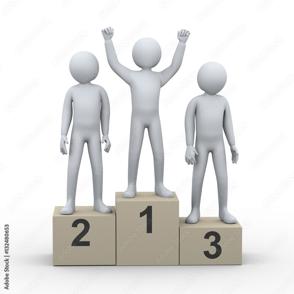 3d man winner on podium Stock Illustration | Adobe Stock