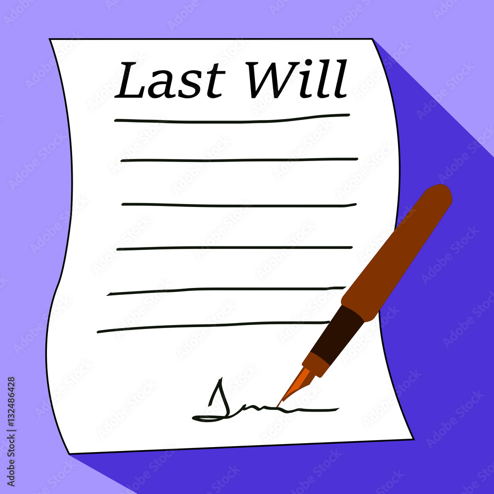 Last Will Document Being Signed Stock Illustration | Adobe Stock