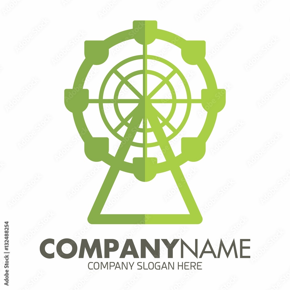 Ferris Wheel logo icon vector Template Stock-Vektorgrafik | Adobe Stock