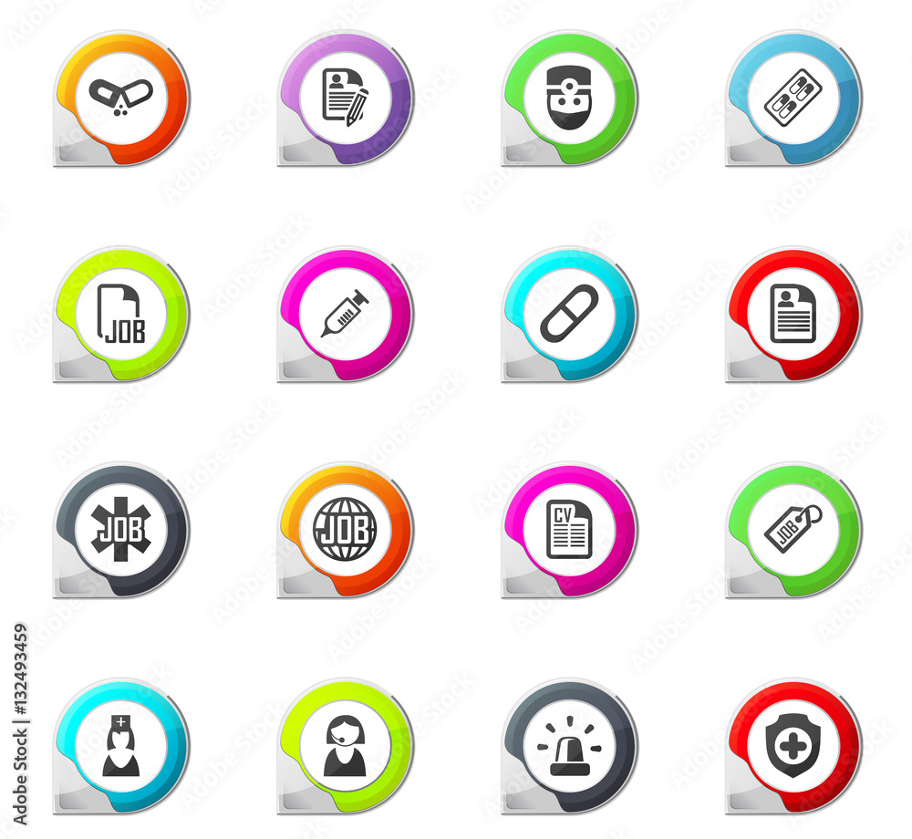 Job icons set Stock Vector | Adobe Stock