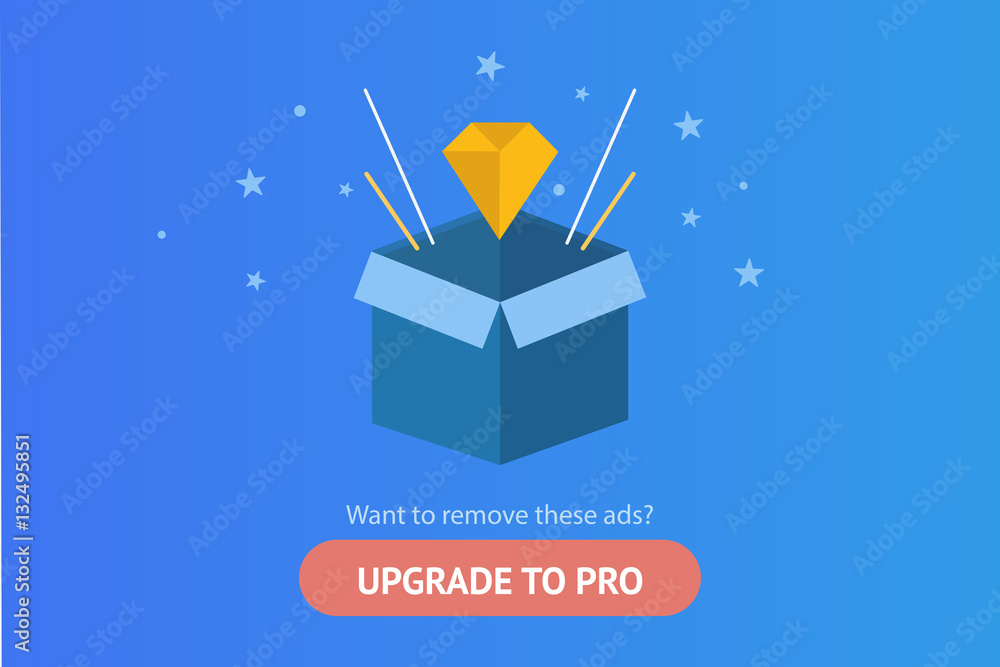 Vector Flat Illustration Of Upgrade To Pro Remove Ads Premium vector-flat-illustration-of-upgrade-to-pro-remove-ads-premium