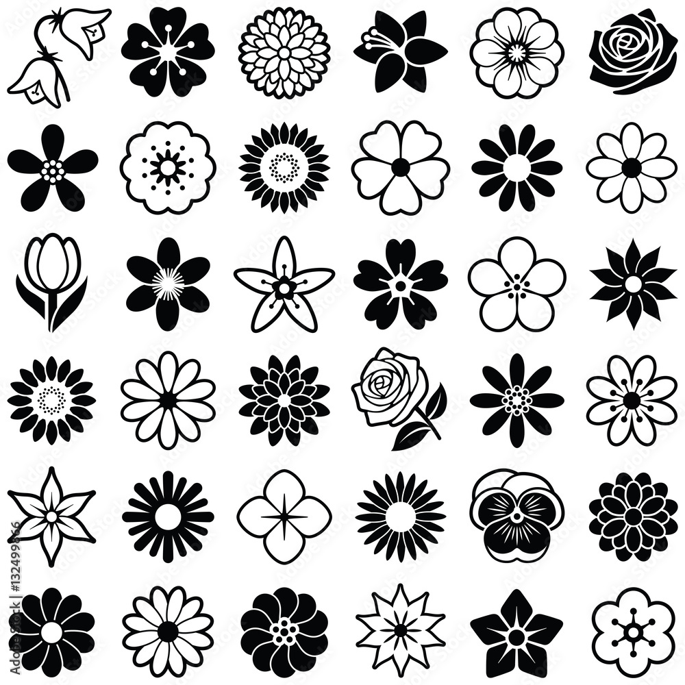 Flower icon collection - vector illustration Stock Vector | Adobe Stock