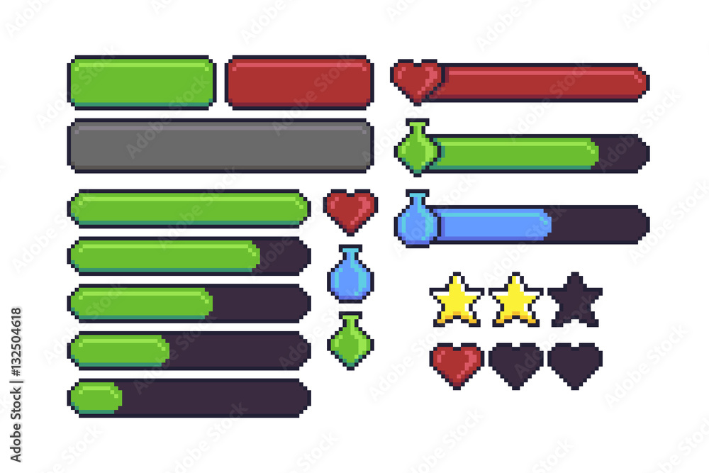 Pixel Art Interface Stock Vector | Adobe Stock